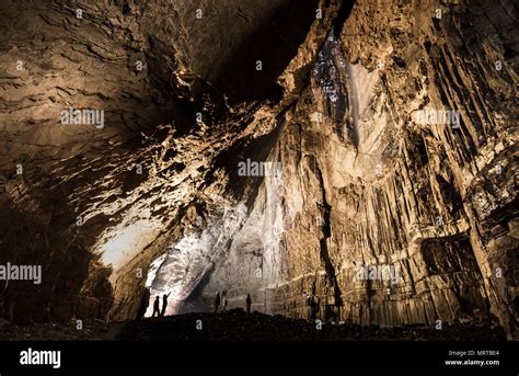 Potholers Explore Gaping Gill The Largest Cavern In Britain Situated