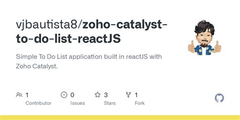 GitHub Vjbautista8 Zoho Catalyst To Do List ReactJS Simple To Do