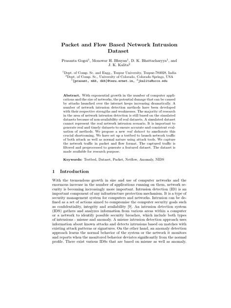 packet and flow based network intrusion dataset a proposed real dataset to evaluate intrusion