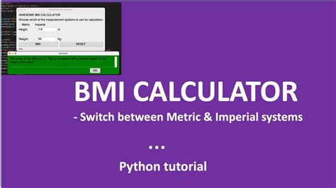 How To Code BMI Calculator Tutorial Using Python App Demo 01 YouTube