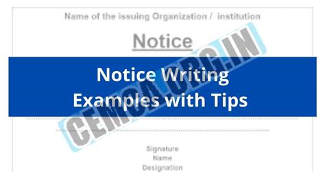 Notice Writing Examples With Tips To Write Notice Class 10th 12th