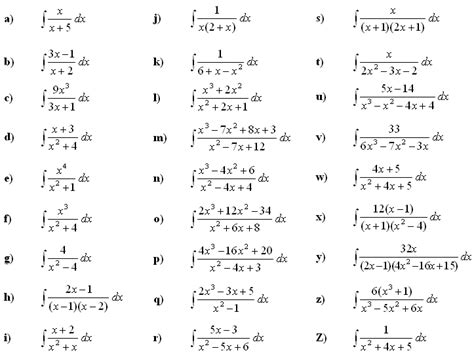 indefinite integrals worksheet worksheets for kindergarten