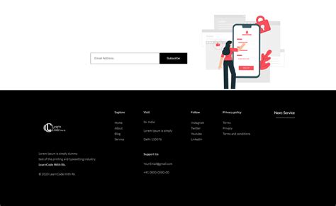 GitHub LearncodeWithRk Footer Html Css
