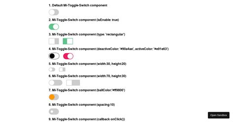 ReactJS Toggle Switch Codesandbox