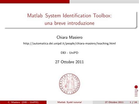 matlab system identification toolbox una breve automatica