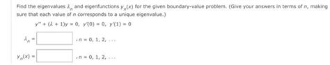 find the eigenvalues λn and eigenfunctions yn x for