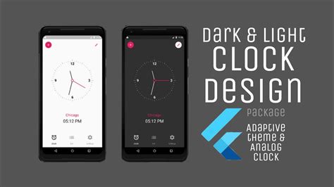 Flutter UI Practicing I Dark Light Mode Analog Clock Design Using