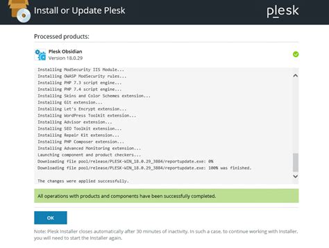 how to install plesk on windows server 2019