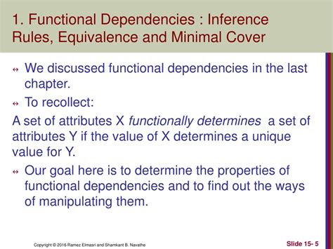 ppt chapter 15 relational database design algorithms and further dependencies powerpoint
