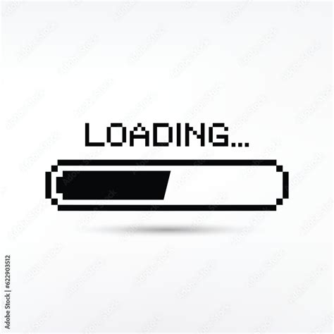 pixel art 8 bit loading bar concept loading or installing process on white background isolated