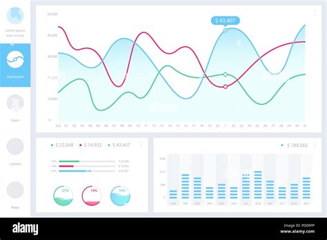 Dashboard Infographic Template With Modern Design Annual Statistics