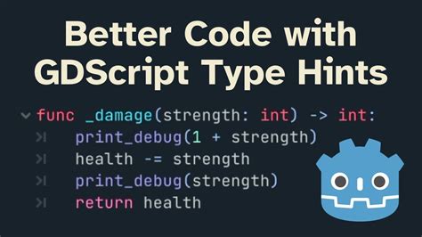 enable gdscript type hints for better code godot 4 quick tip youtube