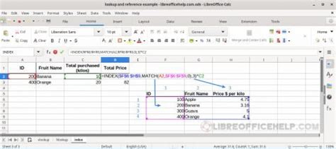 Lookup And Reference Functions In LibreOffice Calc