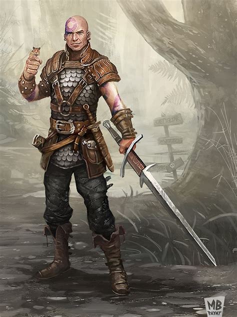 Concept Art Baldurs Gate Minsc And Boo By Maxpaynt Fantasy Warrior Character Portraits