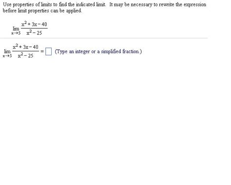 solved use properties of limits to find the indicated limit
