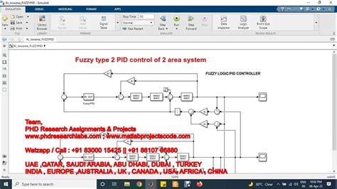 fuzzy type 2 pid control of two area system matlab simulink youtube