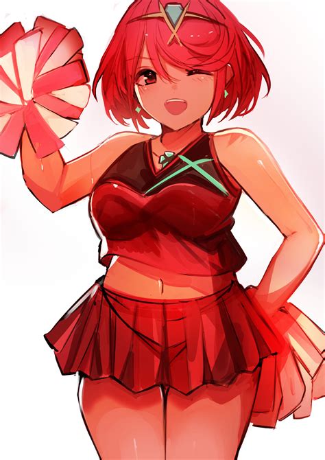 Safebooru 1girl Absurdres Bangs Bare Shoulders Blush Breasts Cheerleader Chest Jewel Crop Top