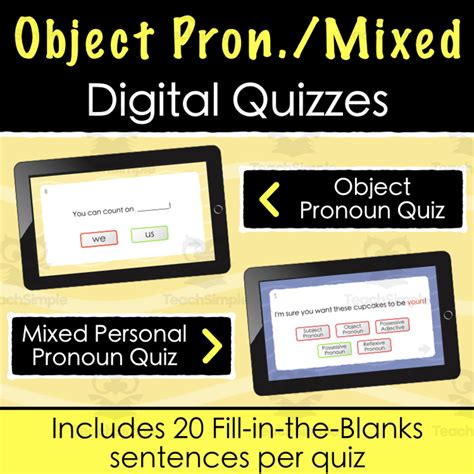 object pronouns fill in the blanks activities digital and print and go by teach simple