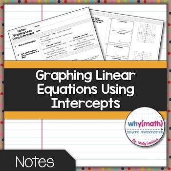 Graphing Lines By X And Y Intercepts Guided Notes By Why Math