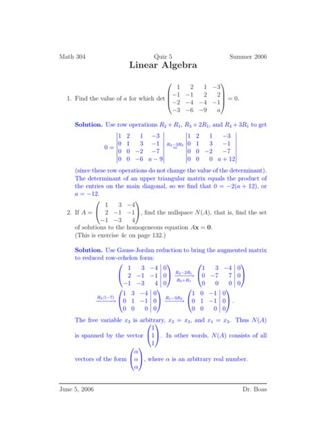 linear algebra