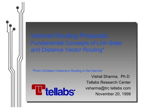 Internet Routing Protocols Fundamental Concepts Of Distance Vector And