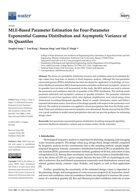 pdf mle based parameter estimation for four parameter exponential gamma distribution and