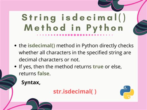 The Python Isdecimal Method AskPython