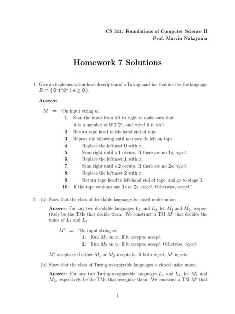homework 7 solutions pdf string computer science sequence