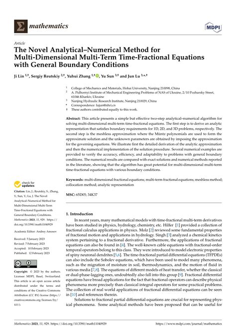 pdf the novel analytical numerical method for multi dimensional multi term time fractional