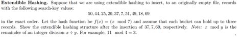 solved extendible hashing suppose that we are using