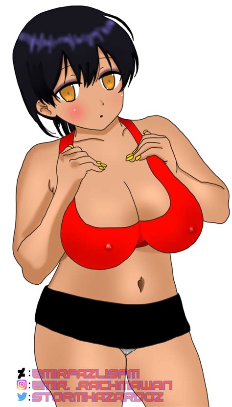 Rule 34 1girls Background Character Black Hair Breasts Cleavage Emirfazlisfm Erect Nipples