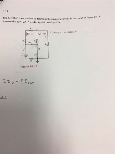 solved use kirchhoff s current law to determine the unknown