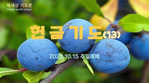 기도 기도문 헌금기도 주일헌금 예배 감사 YouTube
