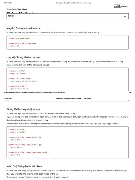 learn java string methods cheatsheet codecademy pdf pdf string computer science