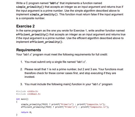 solved write a c program named lab1 c that implements a