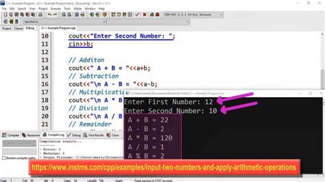 arithmetic operation on variables c programs