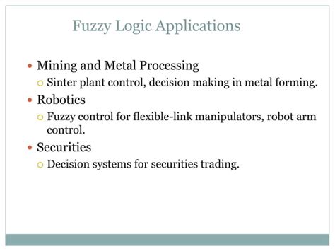 application of fuzzy logic