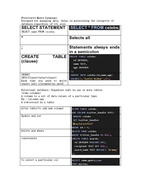 structured query language pdf sql databases
