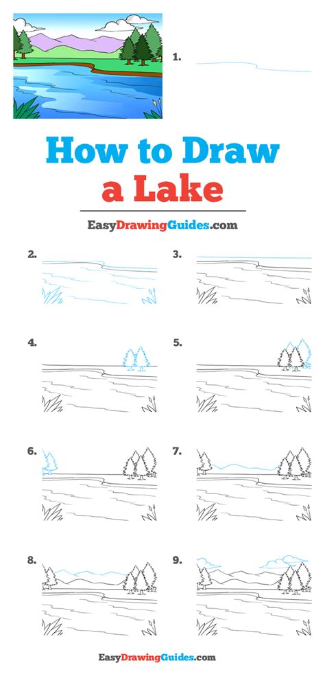 Simple Easy Lake Drawing
