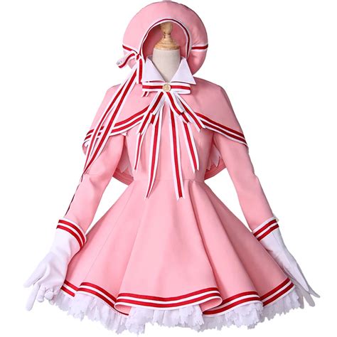 Anime Card Captor Sakura Cosplay Halloween Party Kinomoto Sakura Cos Pink Combat Suit Cosplay