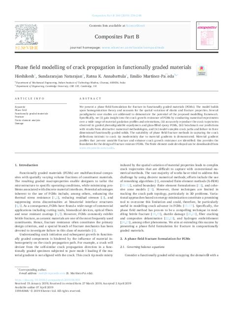 pdf phase field modelling of crack propagation in functionally graded materials emilio