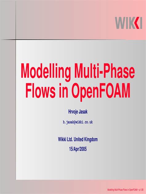 modeling multi phase flows in openfoam pdf field mathematics matrix mathematics