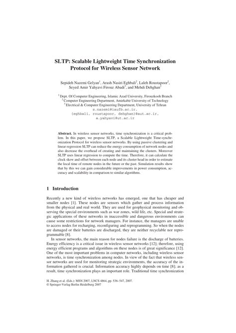 pdf sltp scalable lightweight time synchronization protocol for wireless sensor network