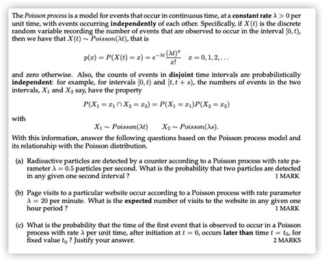 solved at the poisson process is a model for events that