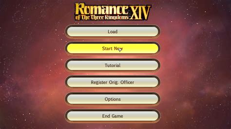 Start Menu ROMANCE OF THE THREE KINGDOMS XIV Official Web Manual