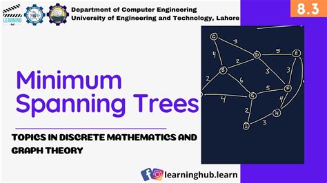 minimum spanning tree in discrete mathematics graph theory spanning tree msp connected