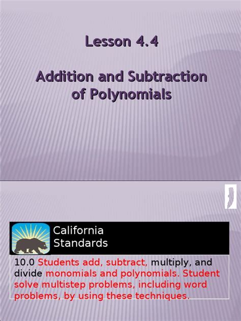 4 4 addition and subtraction of polynomials pdf polynomial variable mathematics