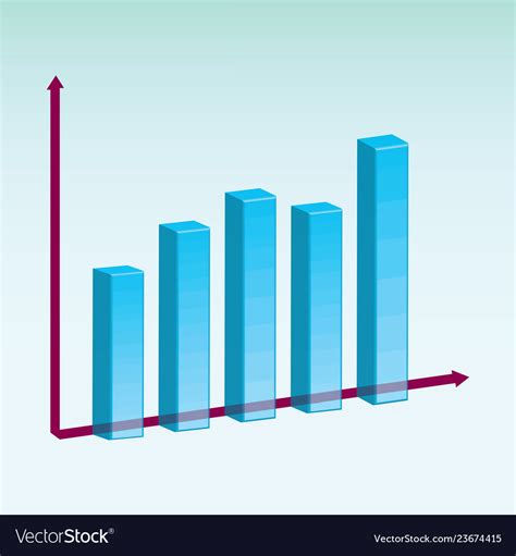 3d Bar Graph Chart Diagram Royalty Free Vector Image
