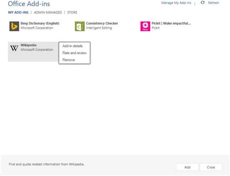 how to add or remove add ins from office programs