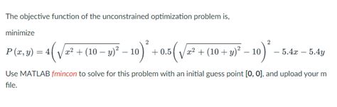 the objective function of the unconstrained